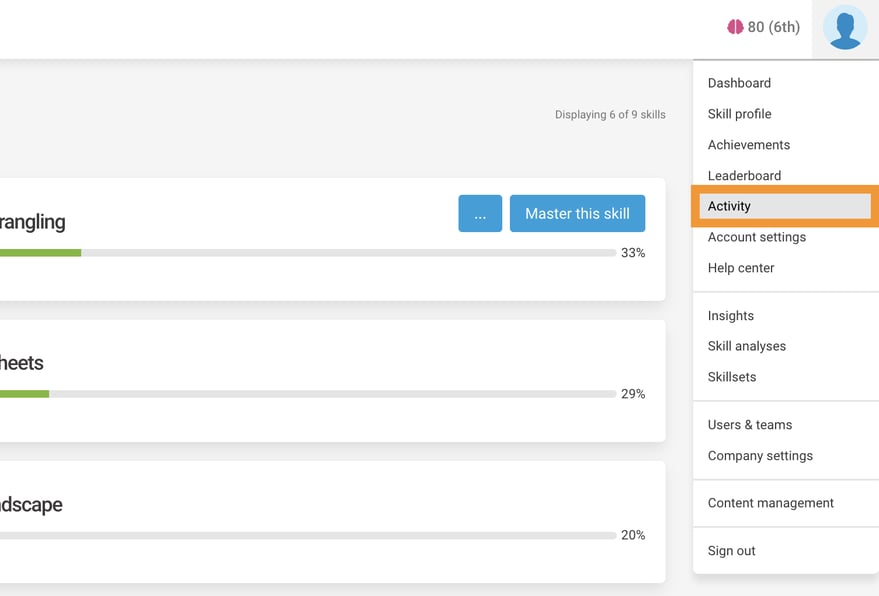 How do I read the Activity section?
