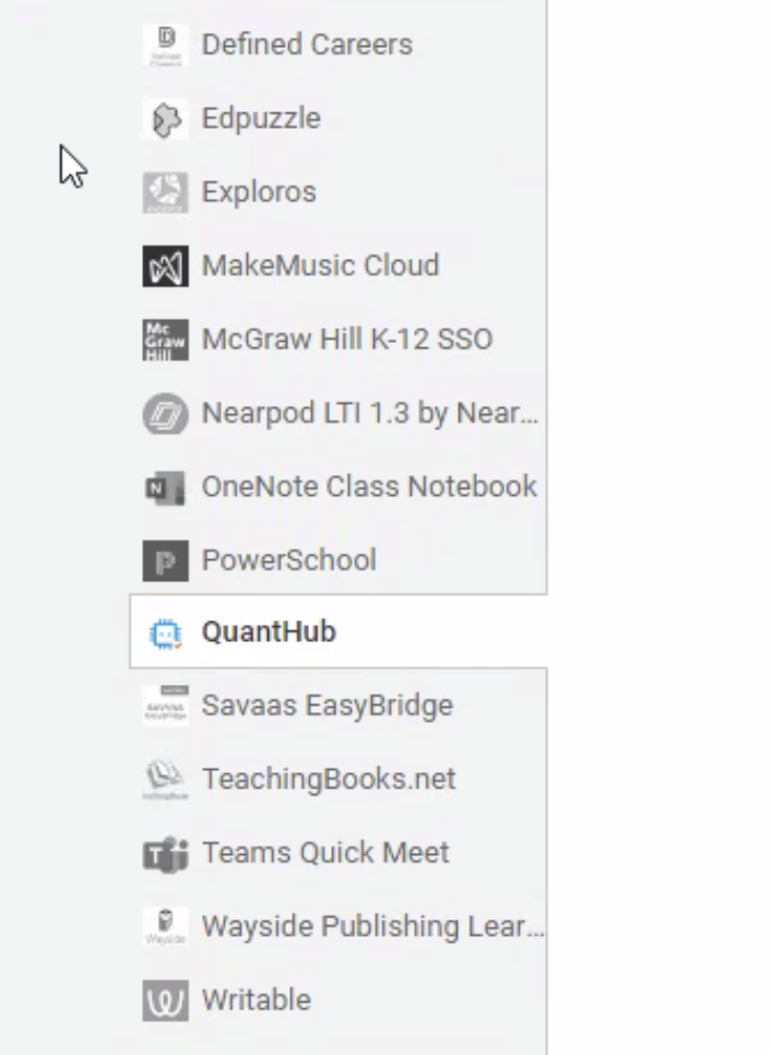 How do I use the QuantHub App in Schoology as a Teacher?