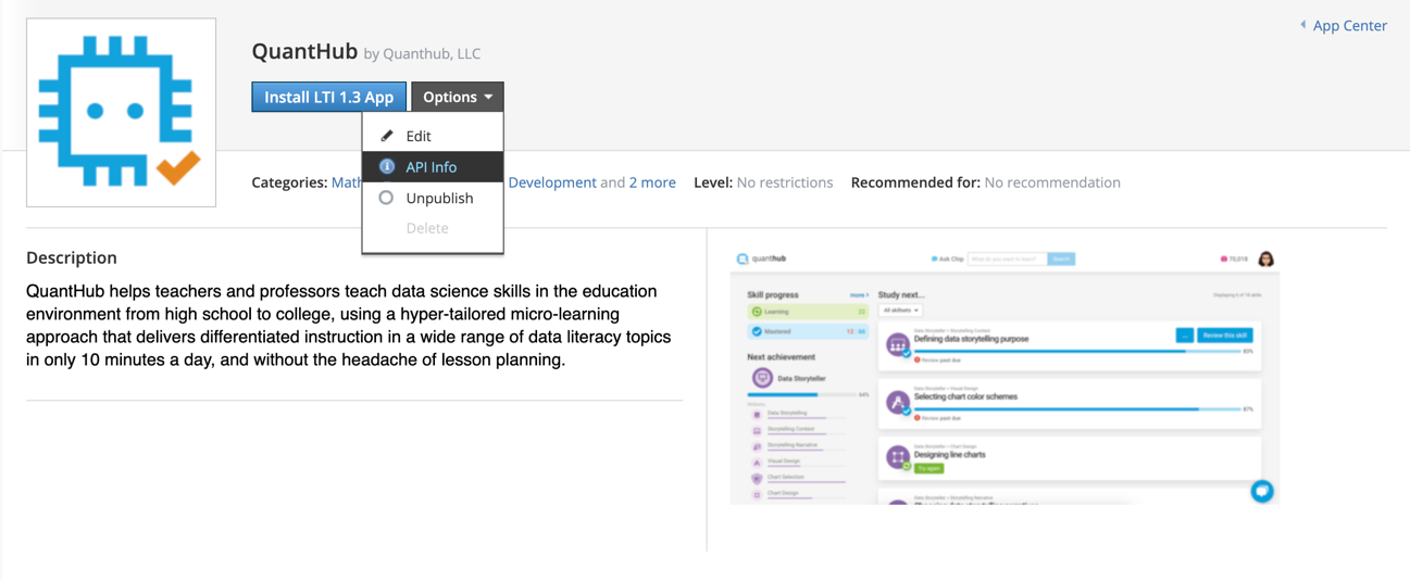 How do you set up a QuantHub LTI integration with the PowerSchool ...